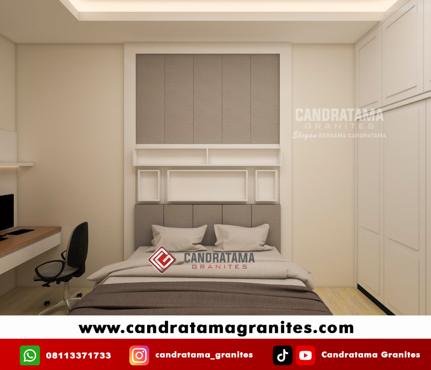 Kamar Tidur Elegan dengan Sentuhan Minimalis Modern dan Fungsionalitas ...