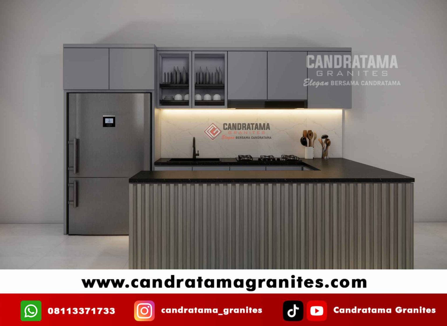 Kitchen Set Modern dengan Meja Letter L – Elegan, Simetris, dan ...