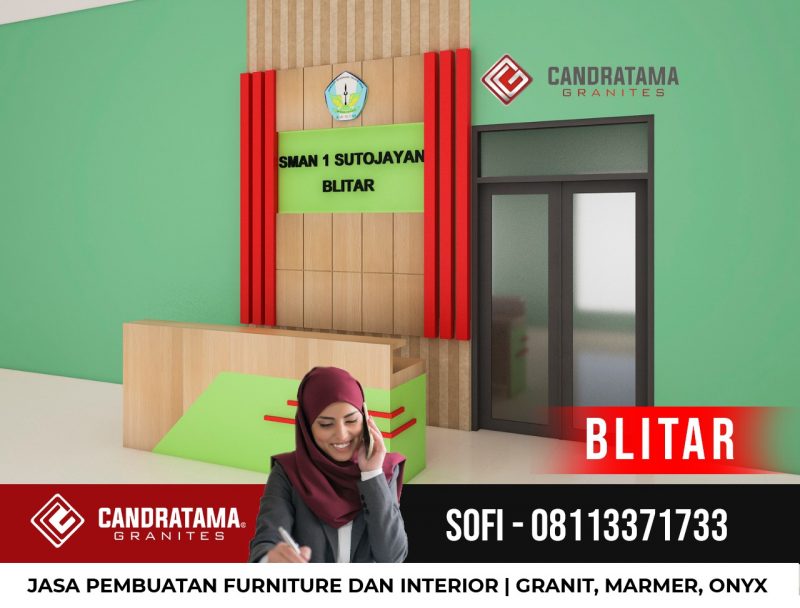 Jasa Pembuatan Backdrop Resepsionis Kantor Minimalis Blitar Kediri