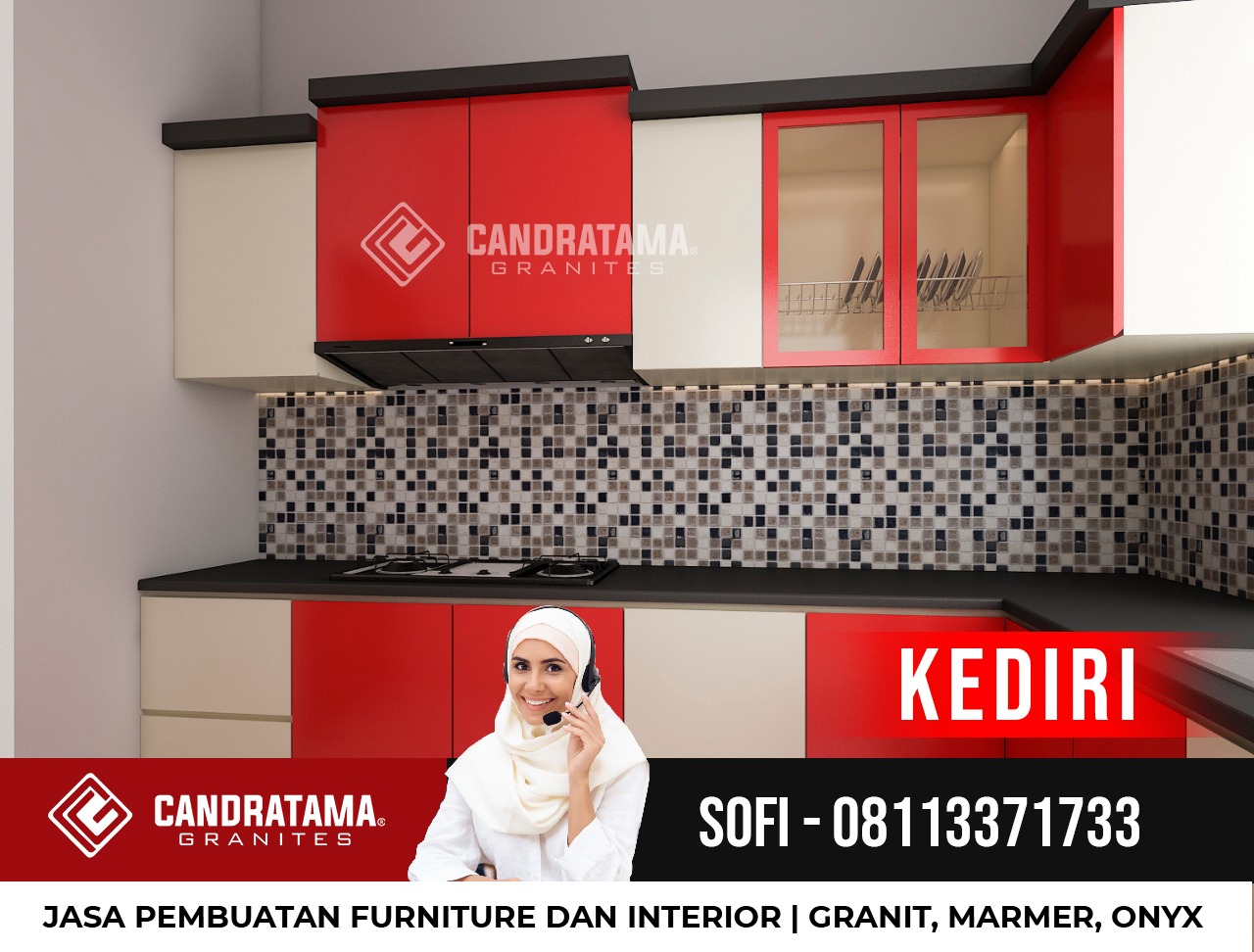 Tukang Pembuat Desain Interior Kitchen Set Minimalis Moderen Kediri