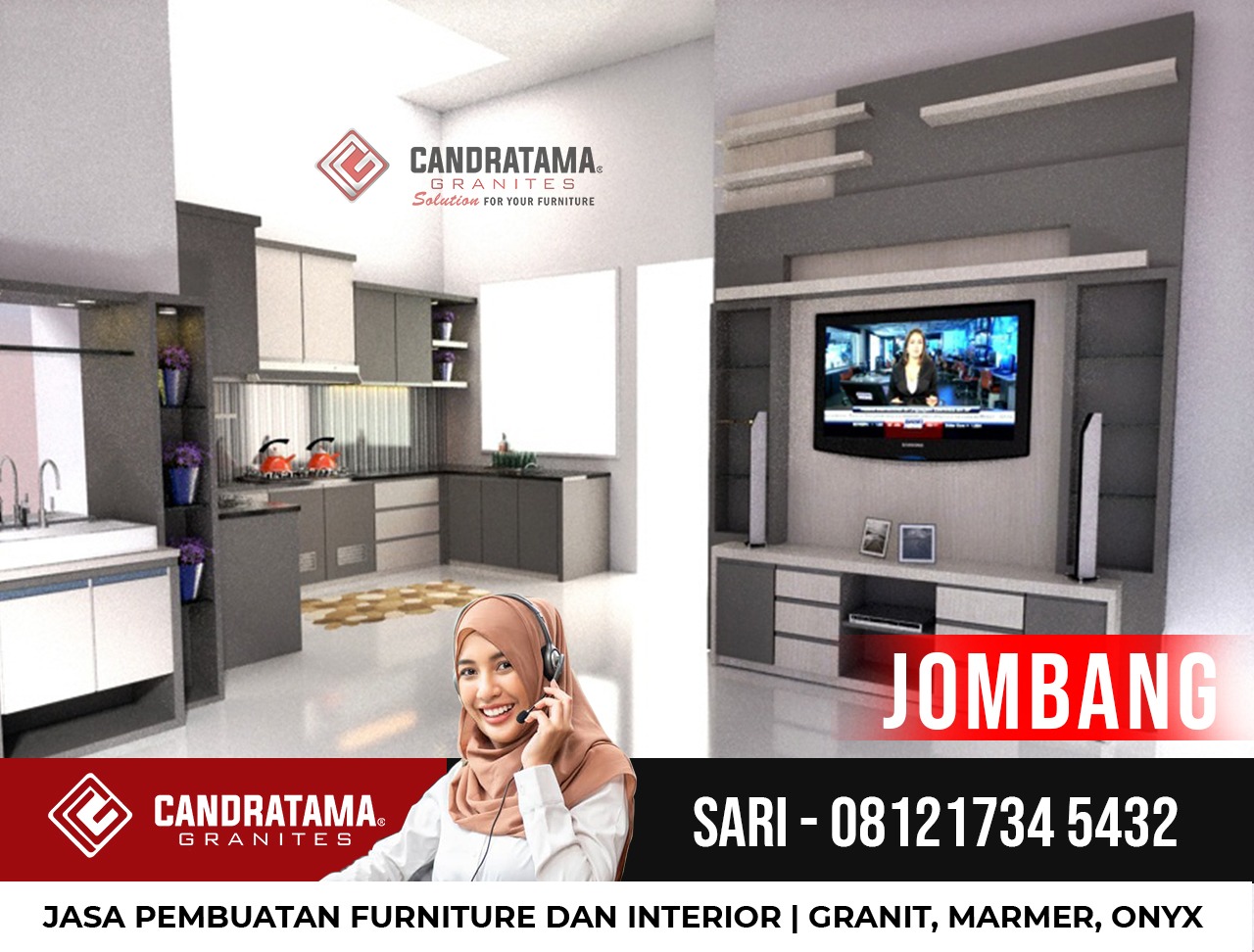 HARGA BACKDROP RESEPSIONIS KANTOR MINIMALIS JOMBANG