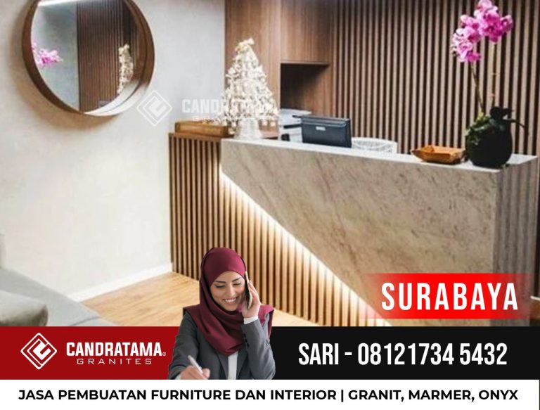 desain interior backdrop resepsionis kantor Surabaya 081217345432