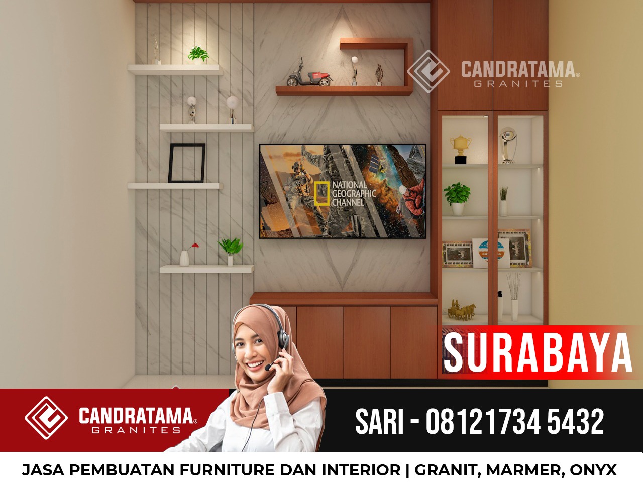 Backdrop Resepsionis Kantor Minimalis Kediri-Surabaya 081217345432
