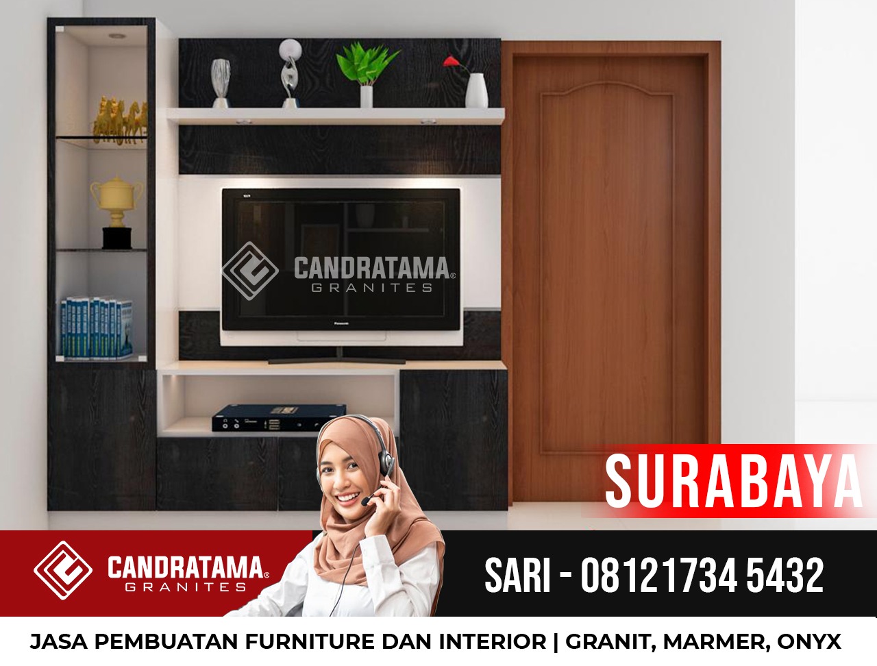 Backdrop Resepsionis Kantor Minimalis Kediri-Surabaya 081217345432