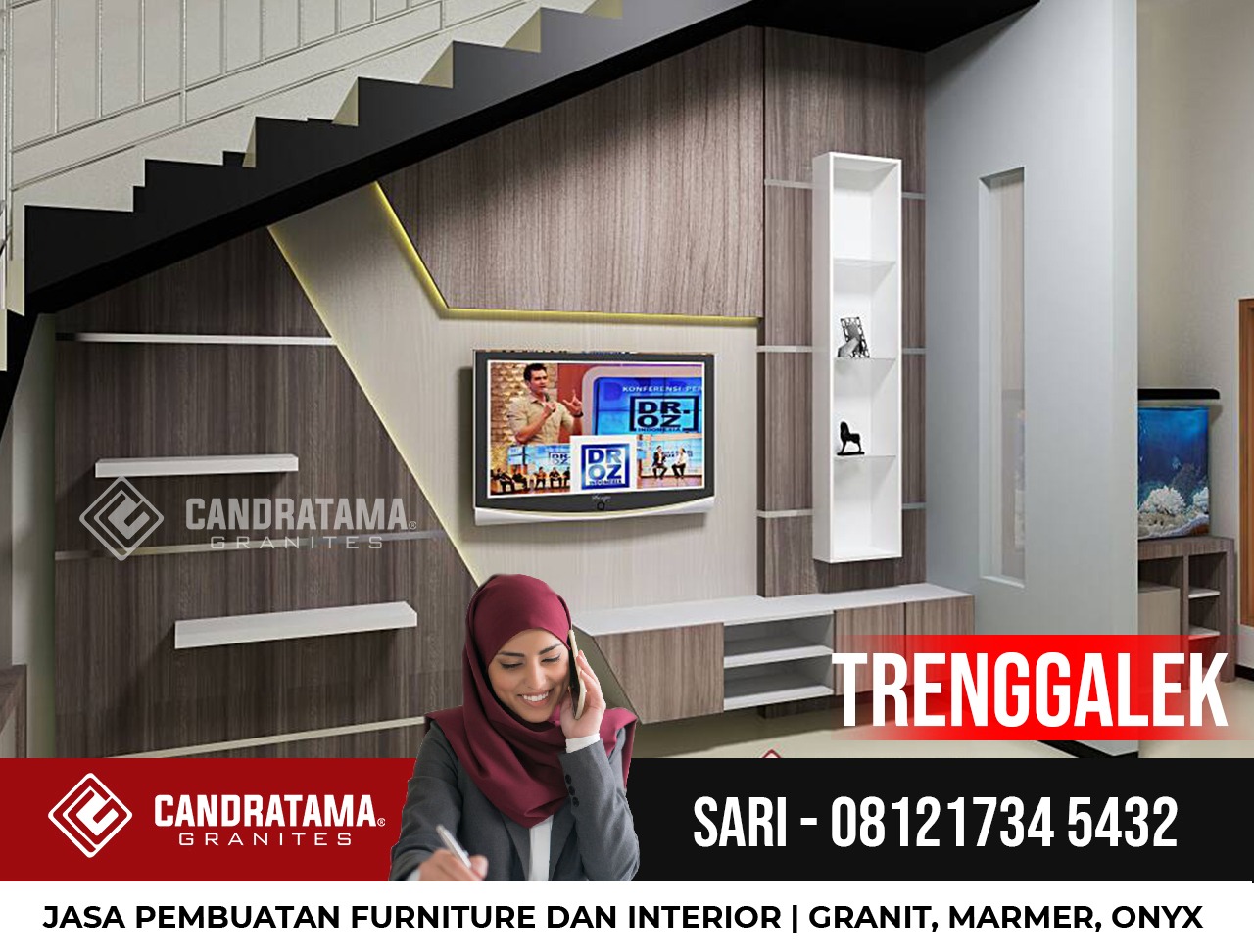 Backdrop Resepsionis Kantor Minimalis Trenggalek 0812-1734-5432
