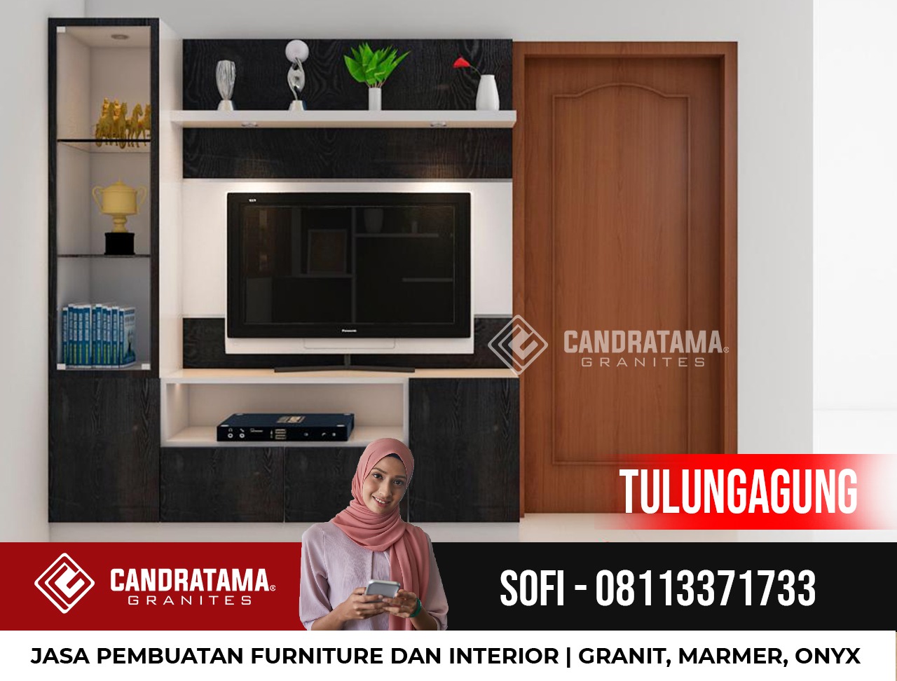 BACKDROP TV SIMPLE UNTUK RUMAH MINIMALIS DAERAH TULUNGAGUNG - JASA ...