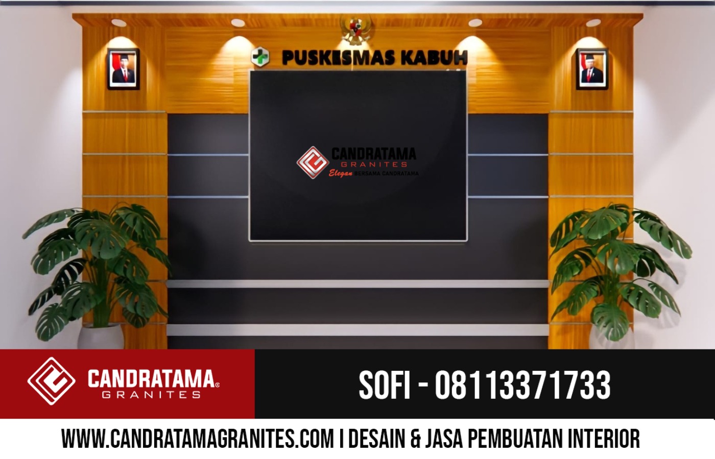 Interior Backdrop Resepsionis Puskesmas Kabuh Jombang