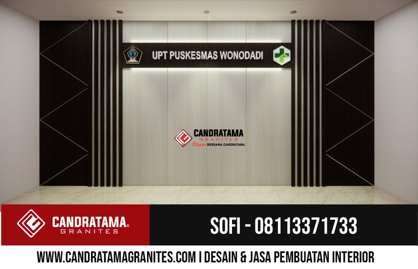 Interior Backdrop Resepsionis Puskesmas Wonodadi Blitar